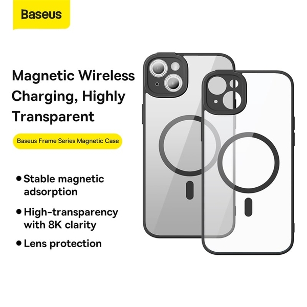 Ốp Lưng nhựa viền dẻo Baseus Frame Series Magnetic iP14 Baseus Official ...