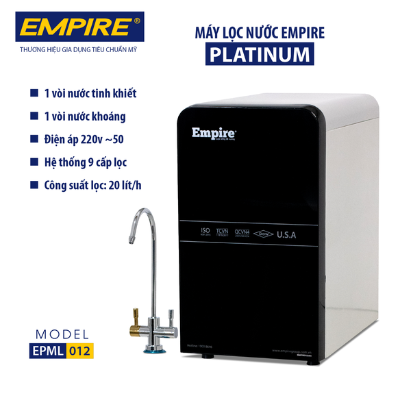 MÁY LỌC NƯỚC ĐỂ BÀN EMPIRE PLATINUM – MODEL 012 - TRUNG THẢO - 0969295299