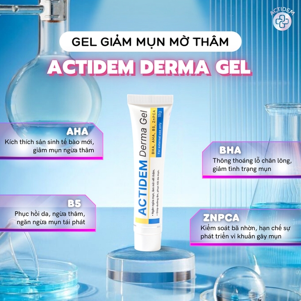 Gel giảm mụn Actidem Derma Gel 15gr an toàn & chất lượng | Actidem Việt Nam