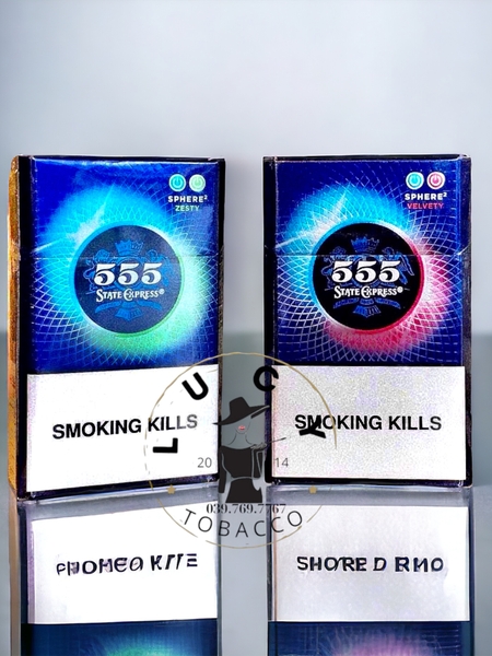 Thuốc lá 555 2 bấm bạc hà (555 Dâu Sphere Velvety và 555 táo Sphere ...