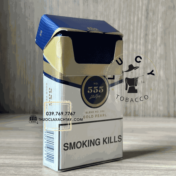 Thuốc lá 555 Gold Pearl (555 Anh, gói nhỏ, thân trắng, nắp xanh ...