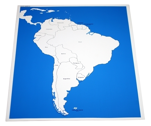 Nhãn bản đồ Nam Mỹ - Tiếng Anh