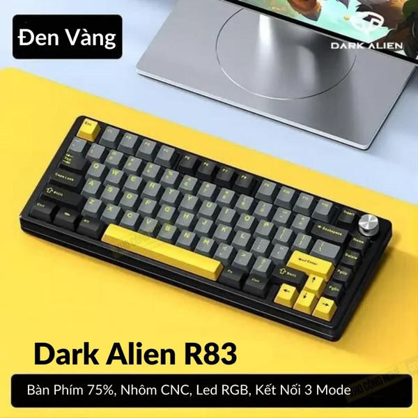 Bàn Phím Cơ Dark Alien R83 RGB Mạch Xuôi kết nối 3 chế độ