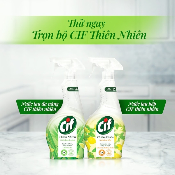 Nước xịt CIF lau bếp thiên nhiên chai 500ml