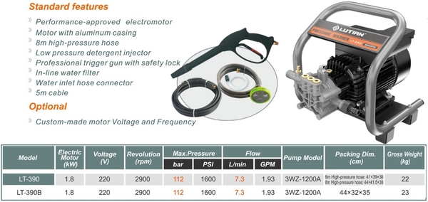 Máy rửa xe Lutian 1.8kw LT-390B