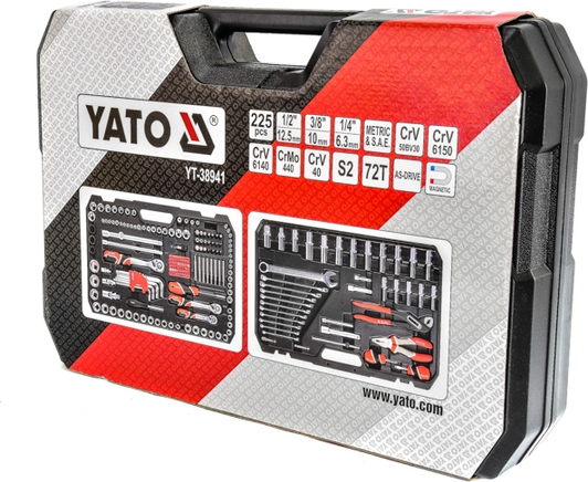 Bộ đồ nghề sửa chữa ôtô chuyên dụng 225 Món 1/4", 3/8" & 1/2" Yato YT-38941