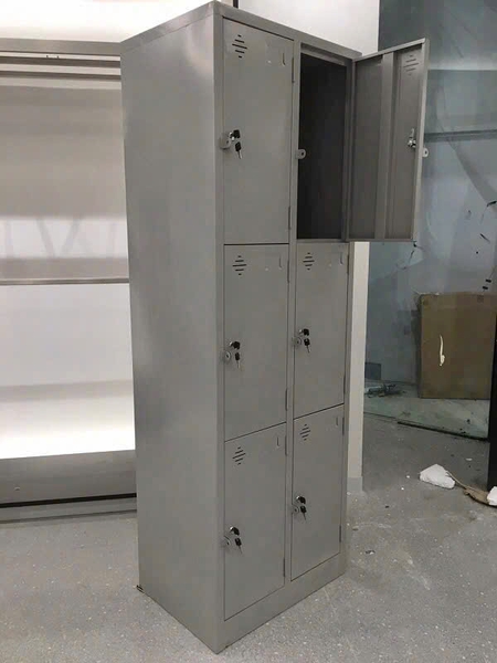 Tủ Sắt Đựng Hồ Sơ LK6, Tủ Locker Sắt 6 Ô L620 x W450 x H1830mm | Giá kệ HLT