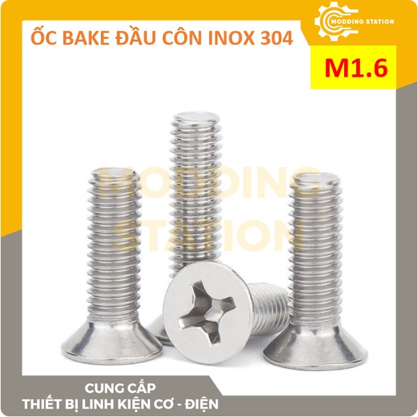 Ốc Bake đầu côn inox 304 size M1.6x5 | Modding Station