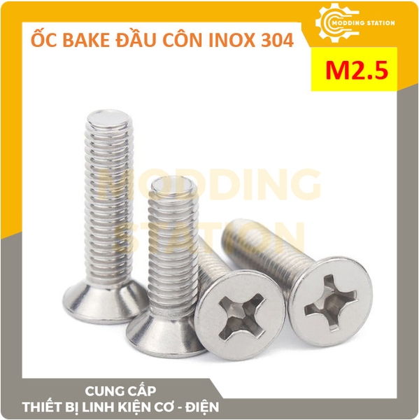 Ốc Bake đầu côn inox 304 size M2.5x6 | Modding Station