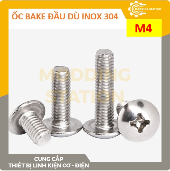 Ốc Bake đầu dù inox 304 size M4x35 | Modding Station
