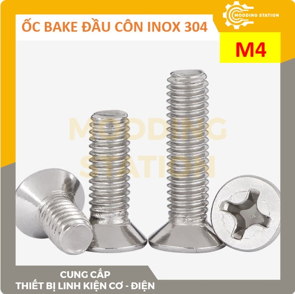Ốc Bake đầu côn inox 304 size M4x16 | Modding Station