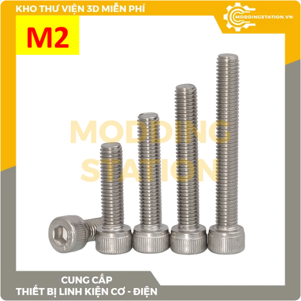 Ốc Lục giác đầu trụ inox 304 size M2x40 | Modding Station