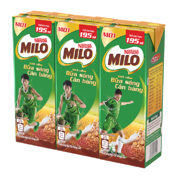 Sữa nước Milo-Nestle, hộp (195ml*3hộp), Siêu thị Đức Thành