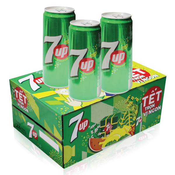 Nước ngọt 7Up hương chanh tự nhiên, lon (320ml), Siêu thị Đức Thành