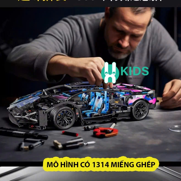 Đồ chơi mô hình lắp ráp siêu xe ô tô thể thao Lambo Cyberpunk Lam tỉ lệ ...