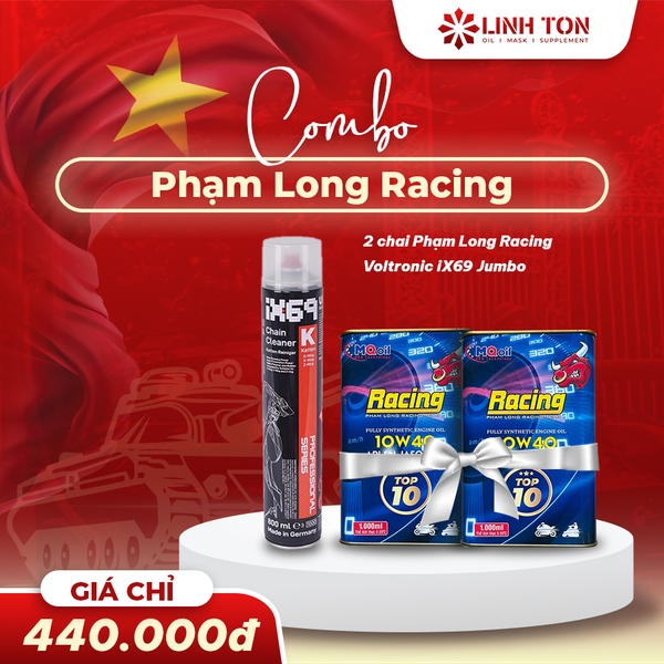 Combo nhớt xe số và côn tay Phạm Long Racing 10w40 và Rửa sên Voltronic ...
