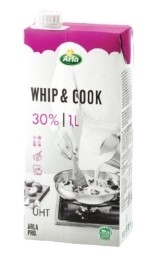 Kem Sữa Whip & Cook Hiệu Arla Pro Hộp 1L ( 10 Hộp/thùng)