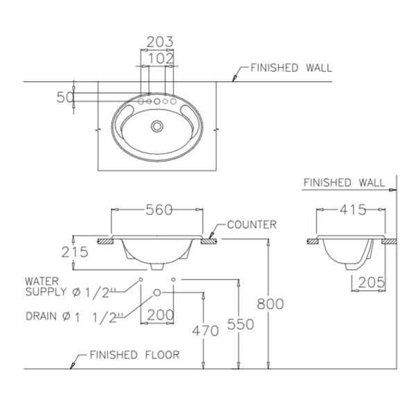 Chậu dương vành Jade COTTO C007 | Nội Thất Gia Thành