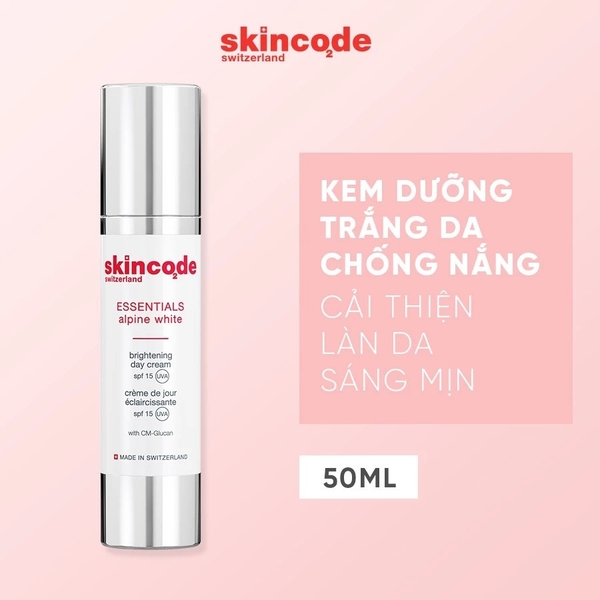 Kem Dưỡng Ngày Sáng Da Skincode Essentials Alpine White Brightening Day Cream SPF 15