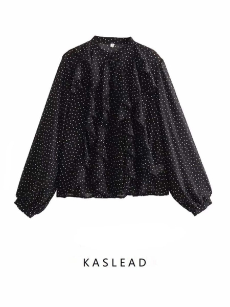 Áo sơmi chấm bi Kaslead C24090401 Shop QM
