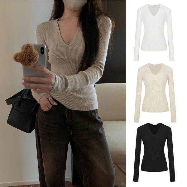 Áo len cổ tim Moses Queen N24110711 Shop QM