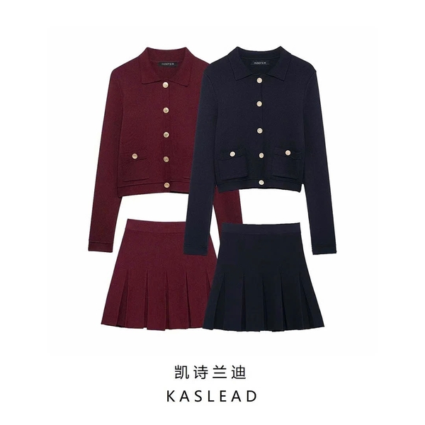 Set áo + chân váy len nhà Kaslead T25013002 Shop QM