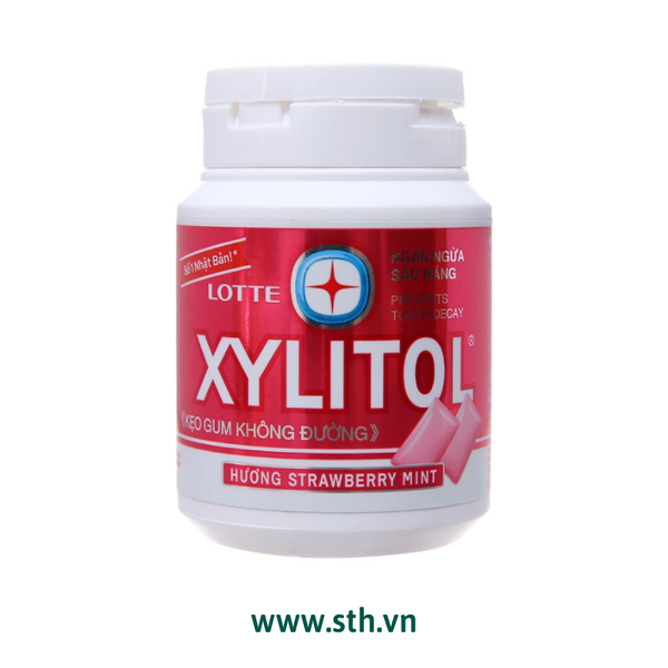 Kẹo gum không đường lotte xylitol Strawberry Mint