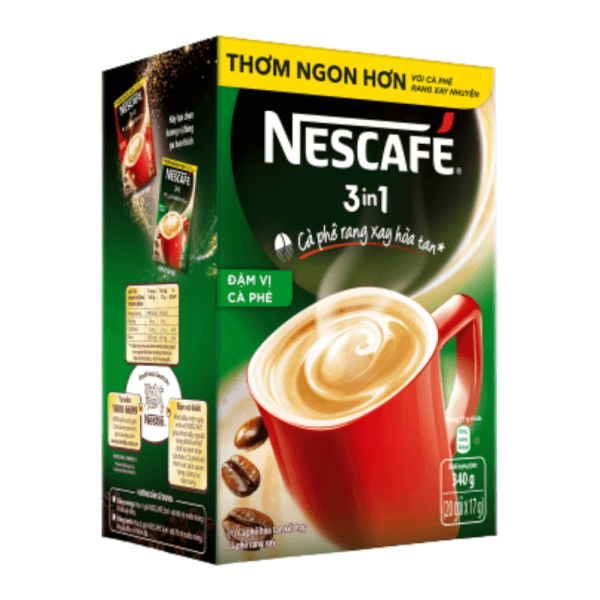 Nescafe 3in1 đậm đà vị cà phê hộp 20 gói x 17g