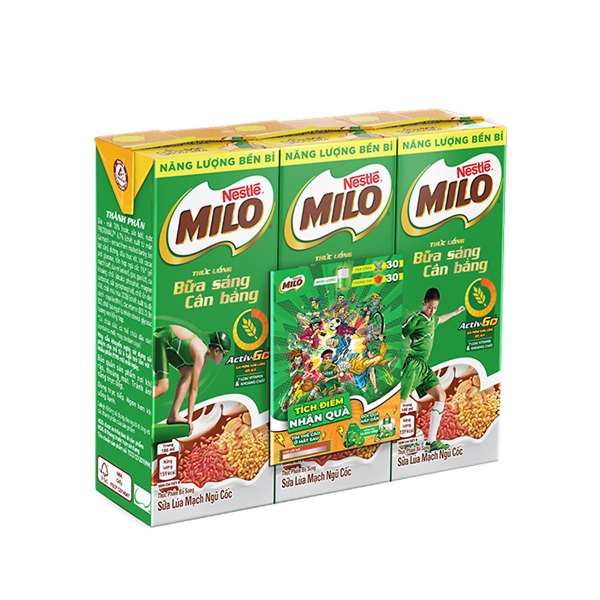 Nestle - Milo nước bữa sáng 4 hộp x 180ml
