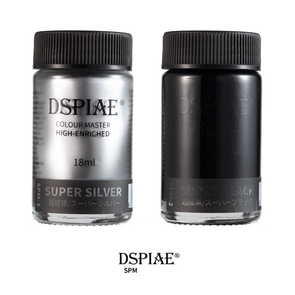 Sơn mô hình DSPIAE Super Black / Super Silver SPM-1-SPM-2 18ml