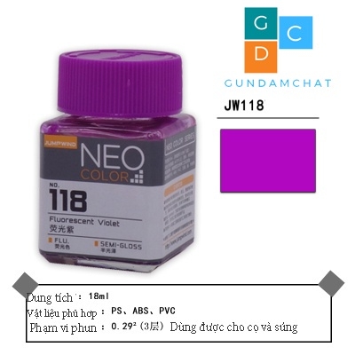 Sơn màu huỳnh quang Lacquer NEO COLOR JUMPWIND JW111-JW118 - Sơn Mô Hình