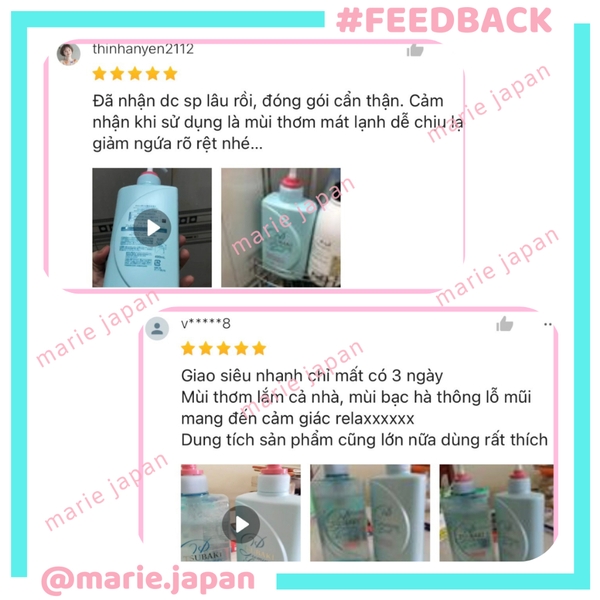 Set Gội Xả Tsubaki Premium Cool Mát Lạnh Sạch Dầu Chai 490ml