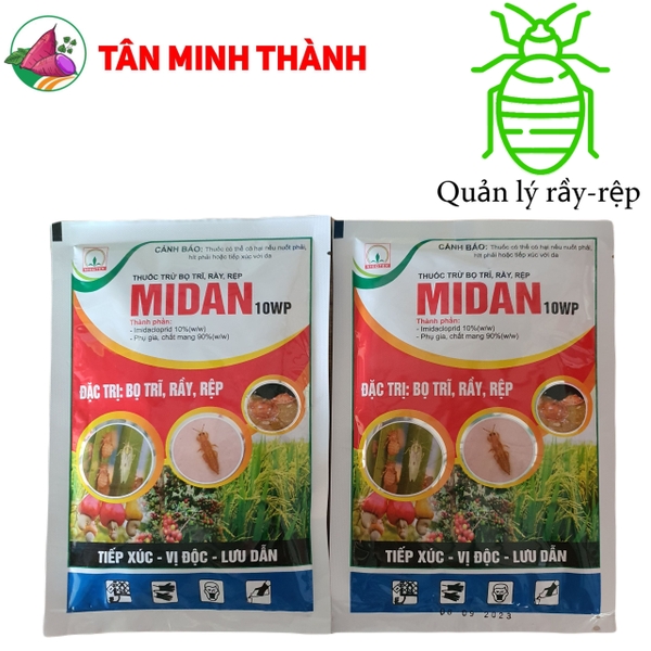 Midan 10WP - Thuốc đặc trị rầy nâu, rầy lưng trắng, bọ trĩ, rệp vảy, rầy xanh, rầy mềm, rệp muội