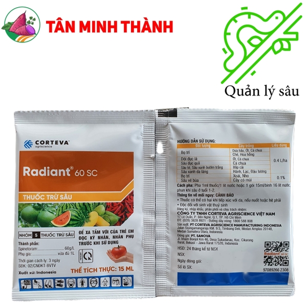 Radiant 60SC - Corteva - Thuốc đặc trị bọ trĩ, dòi đục lá