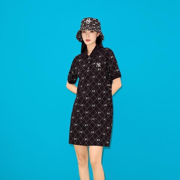 Váy MLB Monogram One Piece 3FOPM0533-50BKS Màu Đen | Authenticshop.vn ...