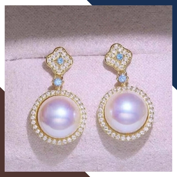 Bông Tai Ngọc Trai Nước Ngọt Size To 12MM Dáng Tòn Ten BTNT149