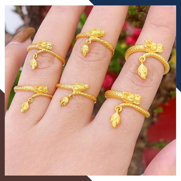 Nhẫn con rồng vàng 24k 9999 cho nữ mã NPT25