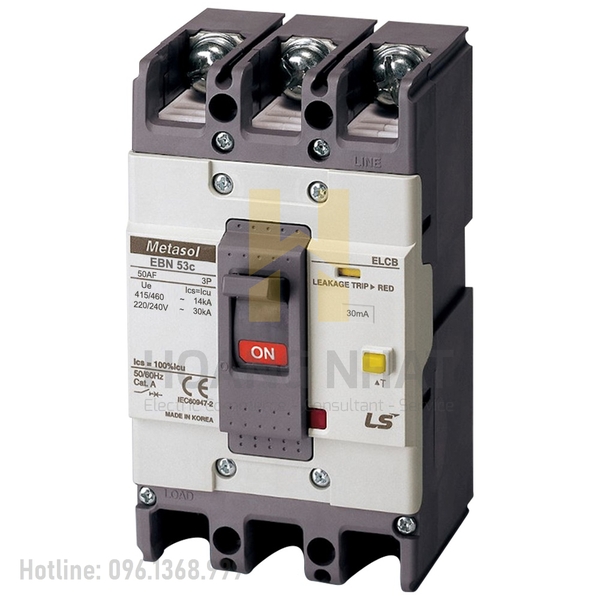 Aptomat ELCB EBN53c 3P 50A 14kA LS