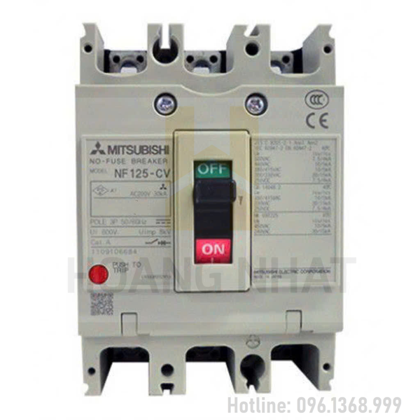 Aptomat MCCB NF125-SV 3P 100A MB Mitsubishi