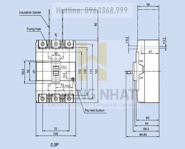 Aptomat MCCB ABS203c 3P 200A 42kA LS