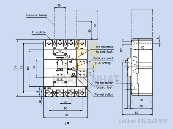 Aptomat ELCB EBS104c 4P 30A 37kA LS
