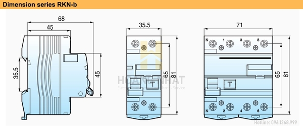 Aptomat RCCB RKN-b 1P+N 100A 10kA LS