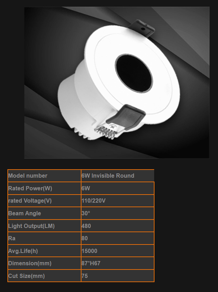 Downlight Invisible Round (Downlight Chiếu sâu Tròn)