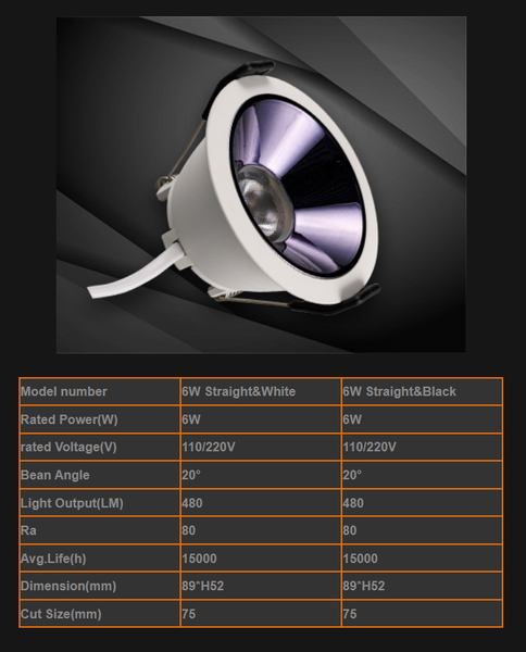 Downlight COB (Downlight COB thẳng)