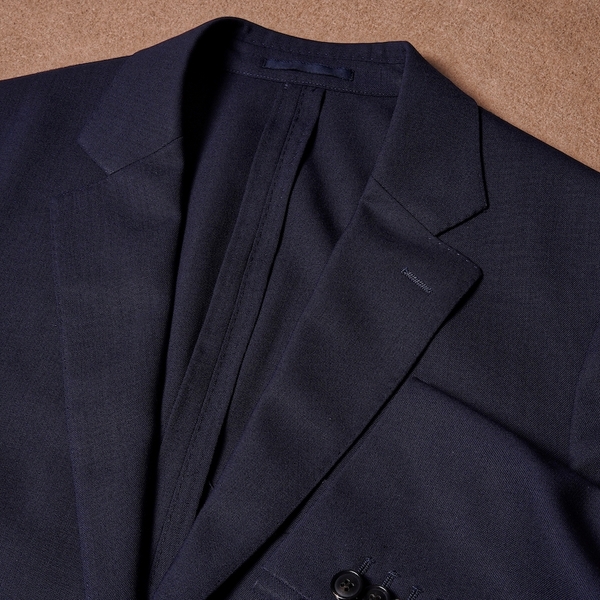 Navy Hopsack Wool Cerruti fabric - Suitsupply