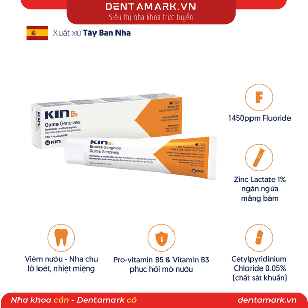 Kem Đánh Răng KIN B5 Sạch Mảng Bám 125ml
