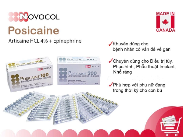 Thuốc tê xanh Canada Posicaine 100 Articaine hydrochloride 4% - Novocol ...
