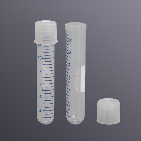 14ml round bottom test tube PP, graduated, with lock cap