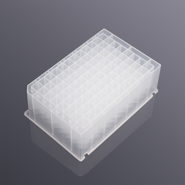 2.2ml 96-well V-bottom transparent deep-well plate, sterile
