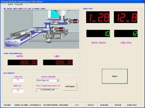 Hệ thống điều khiển và phần mềm điều khiển cấp liệu lò nung clinke ...